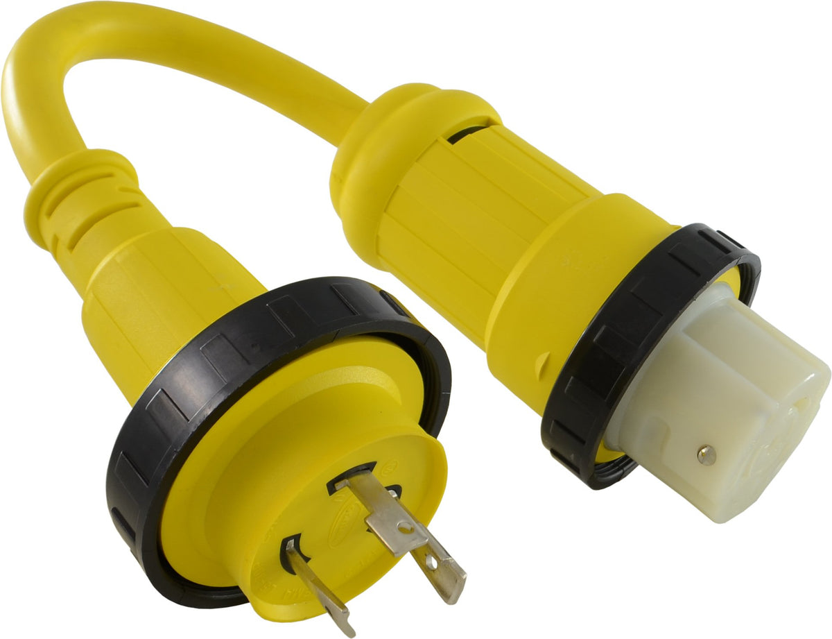 Conntek Marine Shore Pigtail Adapter Cord 30 Amp Shore Male Plug to 50 ...