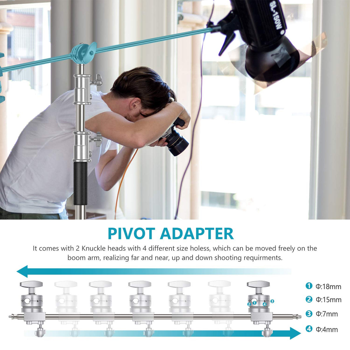 Neewer 10 Feet/3 Meters Adjustable C Stand Light Stand With 4 Feet/1.2 ...