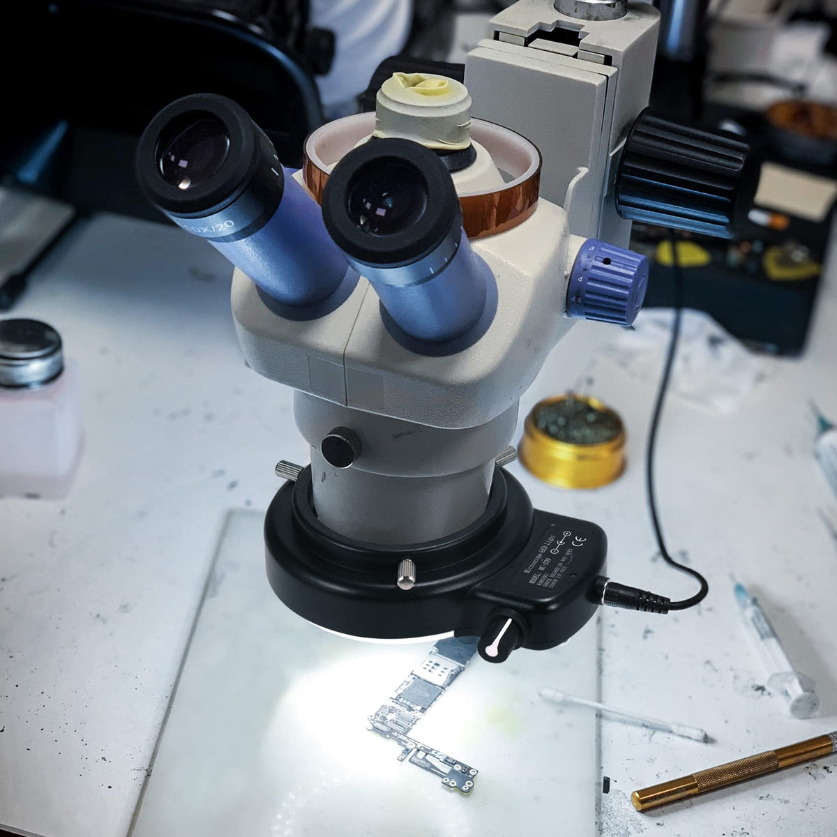 Annhua 144 Led Ring Microscope Light Adjustable Illuminator, Microscop ...