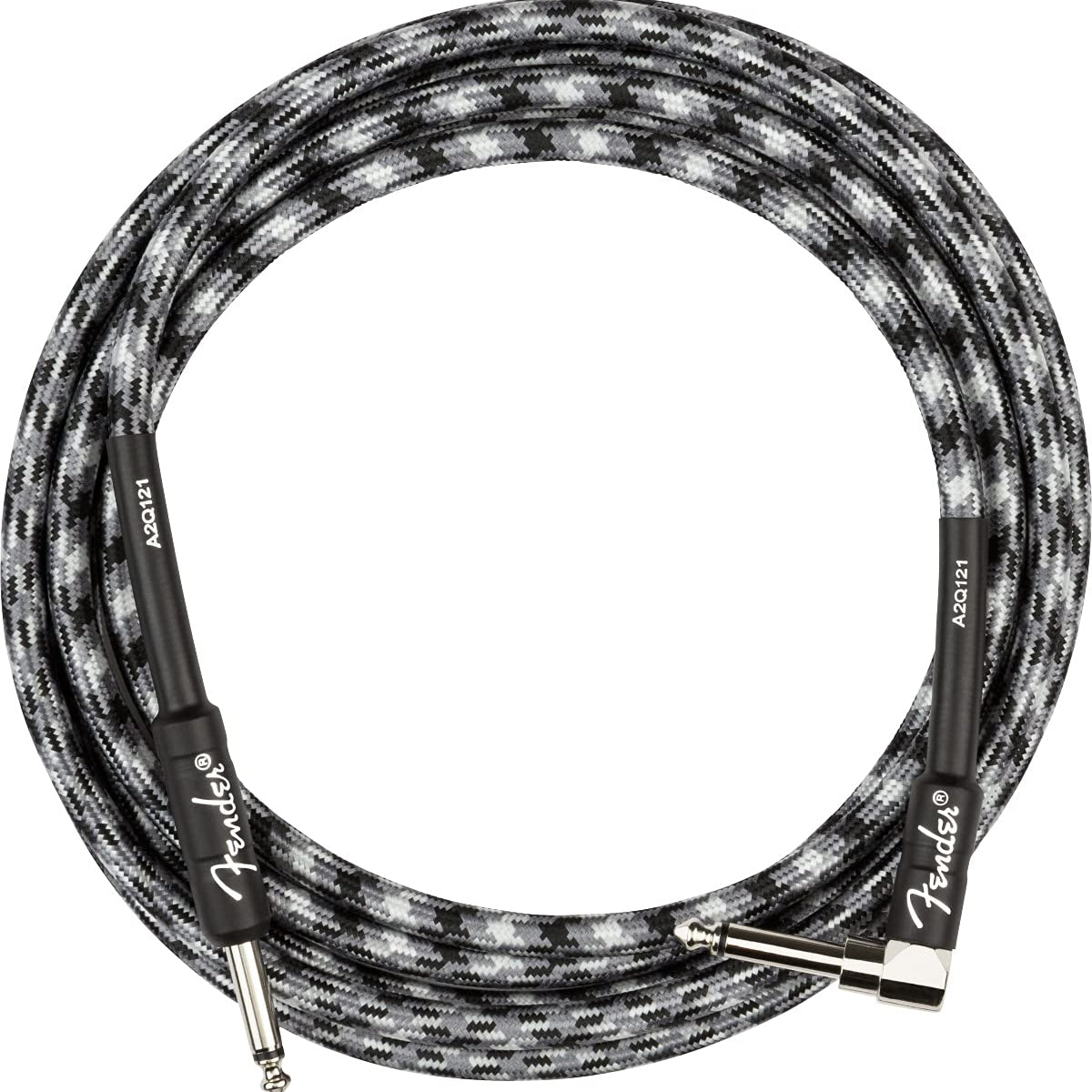 Fender 25 Foot Deluxe Instrument Cable, Straight Straight, Black Tweed ...