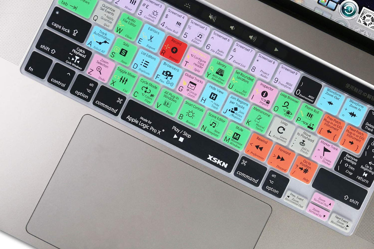XSKN Logic Pro English Silicone Shortcuts Keyboard Cover Skin for Touch ...
