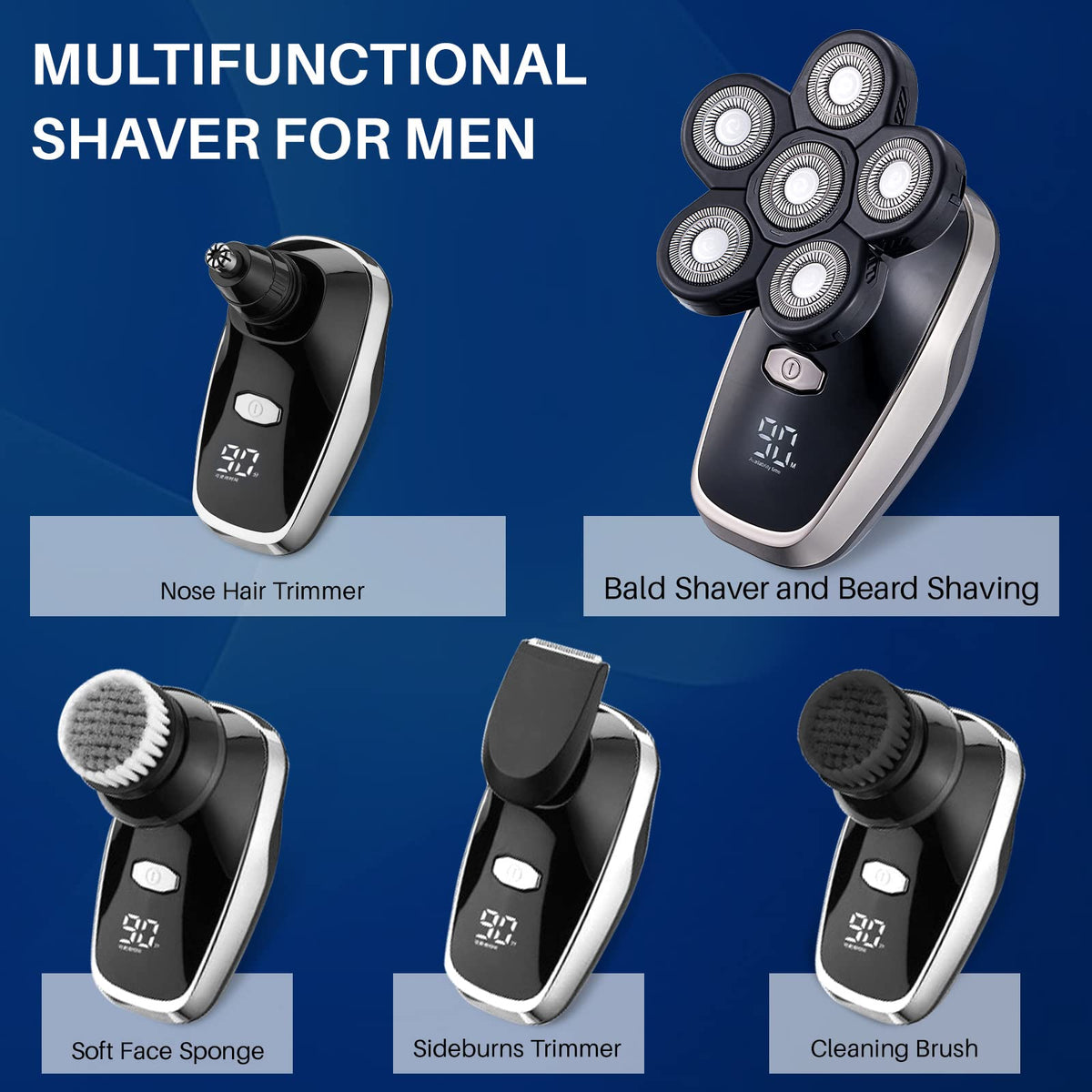 Yhayho Head Shavers For Bald Men Upgraded Electric Razors Multifunctio ...