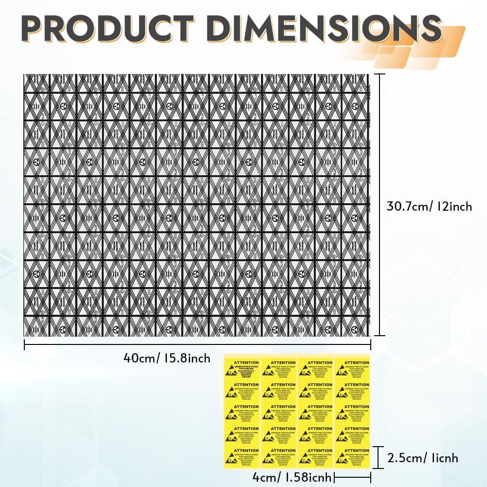 Hrx Package 20Pcs Large Premium Anti Static Bags With Antistatic Stick ...