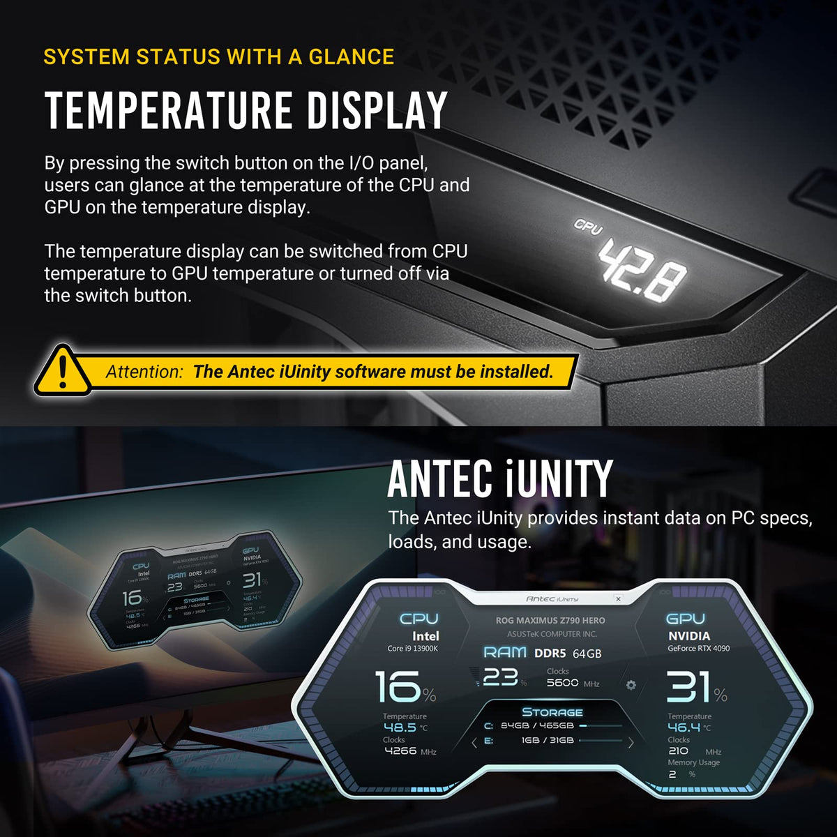 Antec Performance 1 FT, Full Tower, RTX40 Fully Compatible, Temp ...