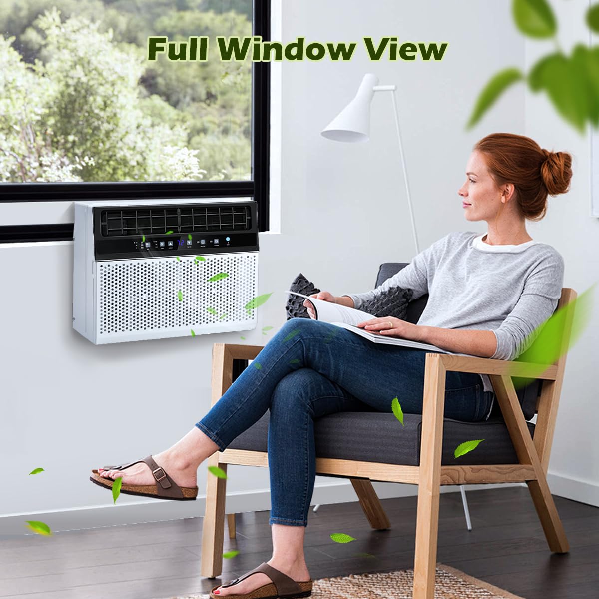 R.W.FLAME U-Shaped Air Window Conditioner 12000 BTU, Full Window View ...