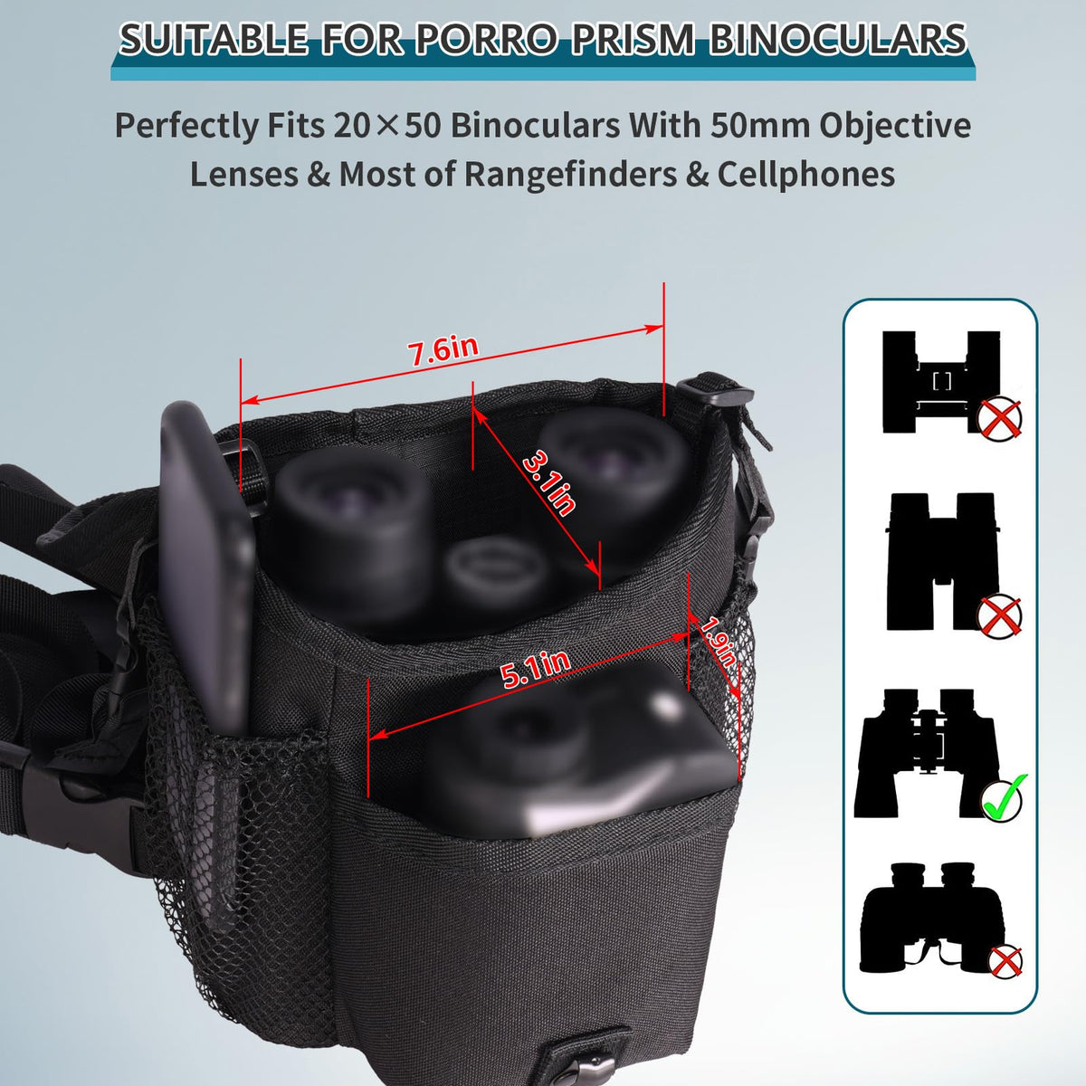 GAIARENA Binocular Harness Chest Pack, Waterproof Bino Harness with ...