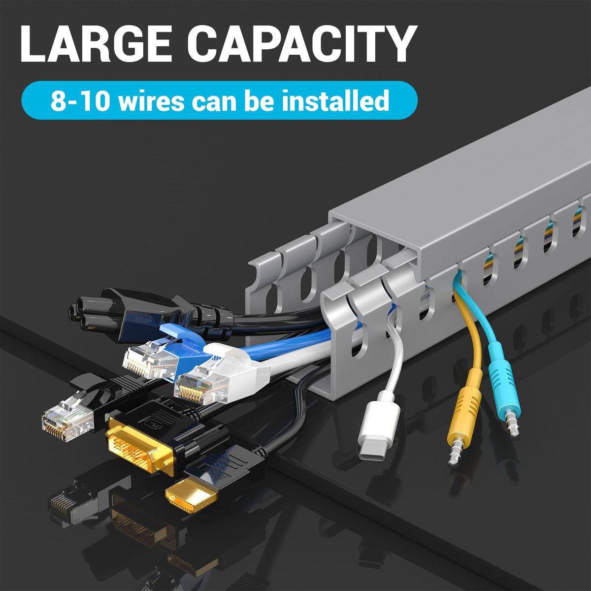 Open Slot Wire Duct Kit, 31.4''(2 X 15.7) Server Rack Cable Management ...