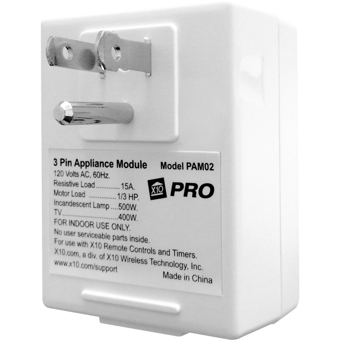 X-10 Pro Appliance Module w/Auto Gain Control 3-Pin Model PAM02 ...