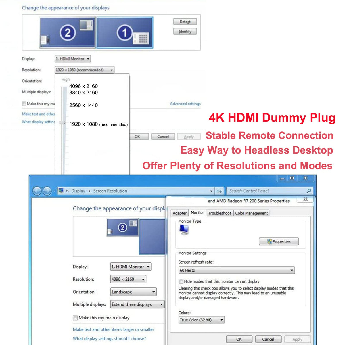 Dtech 4K Hdmi Dummy Plug Display Emulator Headless Ghost Adapter ...