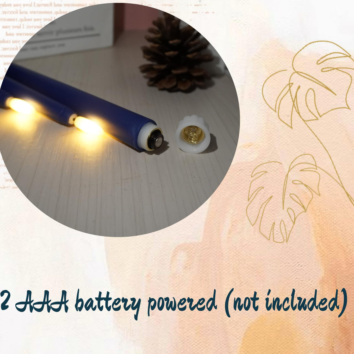 Ni Jasw Navy Blue Flameless Taper Candles With Remote, Flickering Batt ...