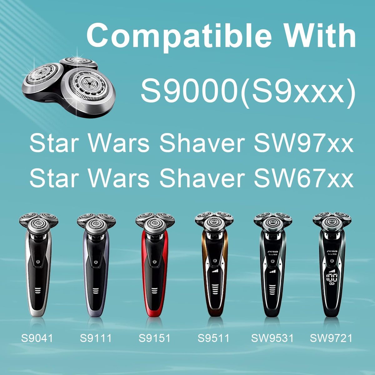 Durimi SH90 Replacement Rotary Heads for Philips Norelco Shavers Serie ...