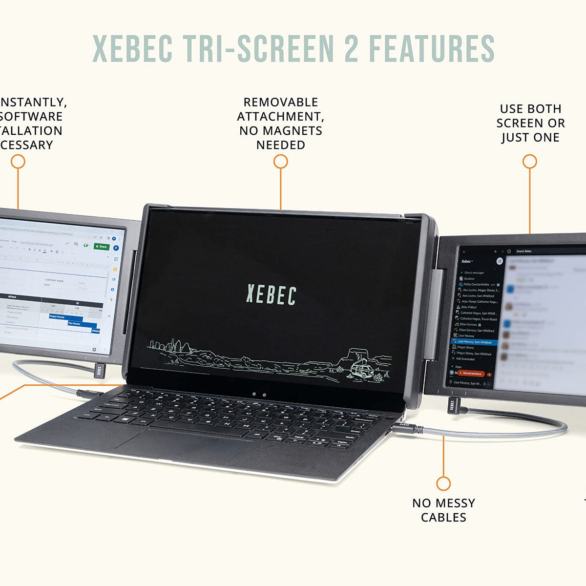 Xebec Tri Screen 2 | Portable Attachable Monitor For Laptop | Full Hd ...