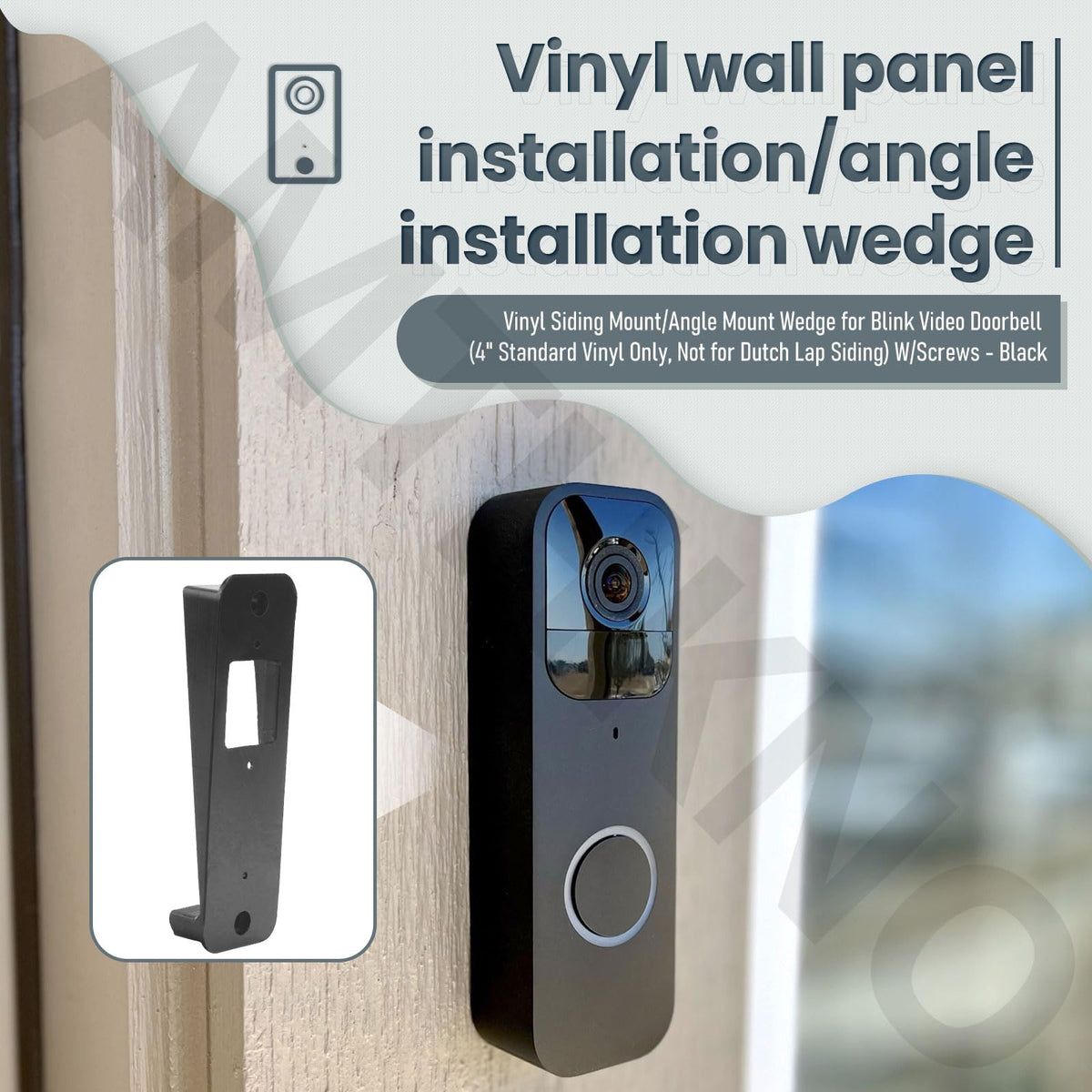Vinyl Siding Mount/Angle Mount Wedge For Blink Video Doorbell (4'' Sta ...