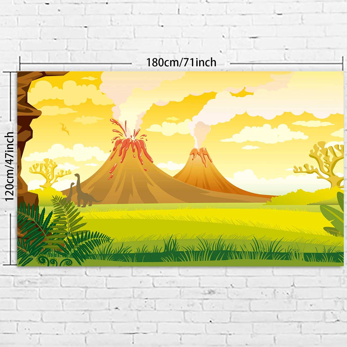 COOSOAR Tanystropheus T-Rex Dinosaur Banner Backdrop - Multi Color, Sm ...