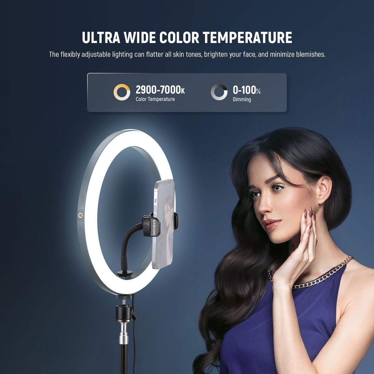 Neewer 12'' 24W High Power Led Ring Light For Phone With 71'' Stand, B ...