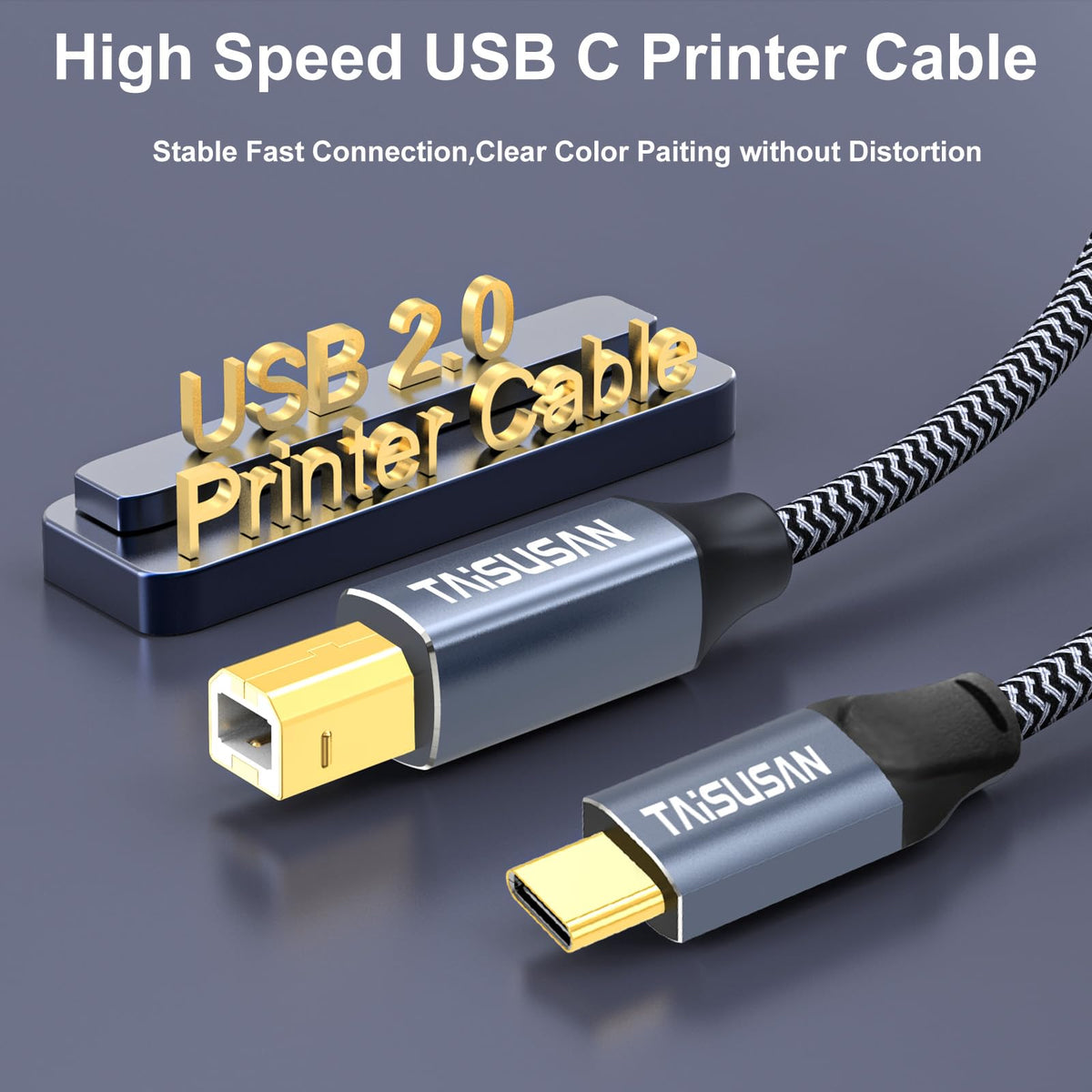 TAISUSAN 10ft USB C to USB B Printer Cable - Compatible with MacBook ...