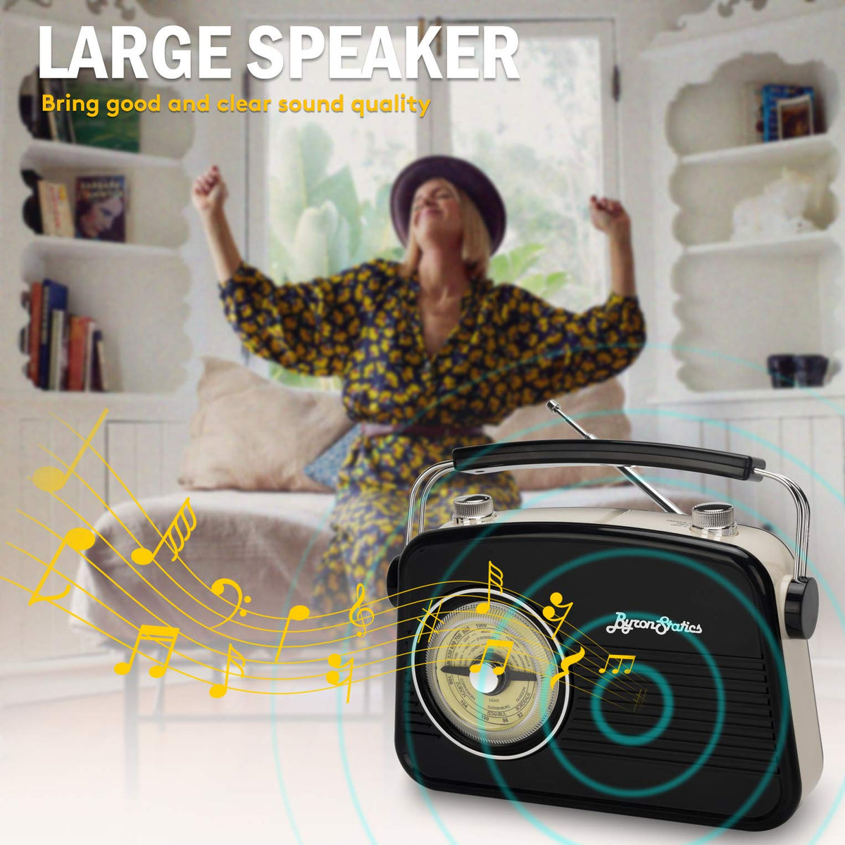 Byronstatics Black Am Fm Radio Small Portable Radios Vintage/Retro Wit ...