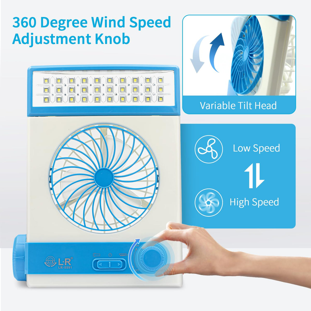 Ansee Solar Fan Camping Fan Cooling Table Fans 3 In 1 Multi Function W ...