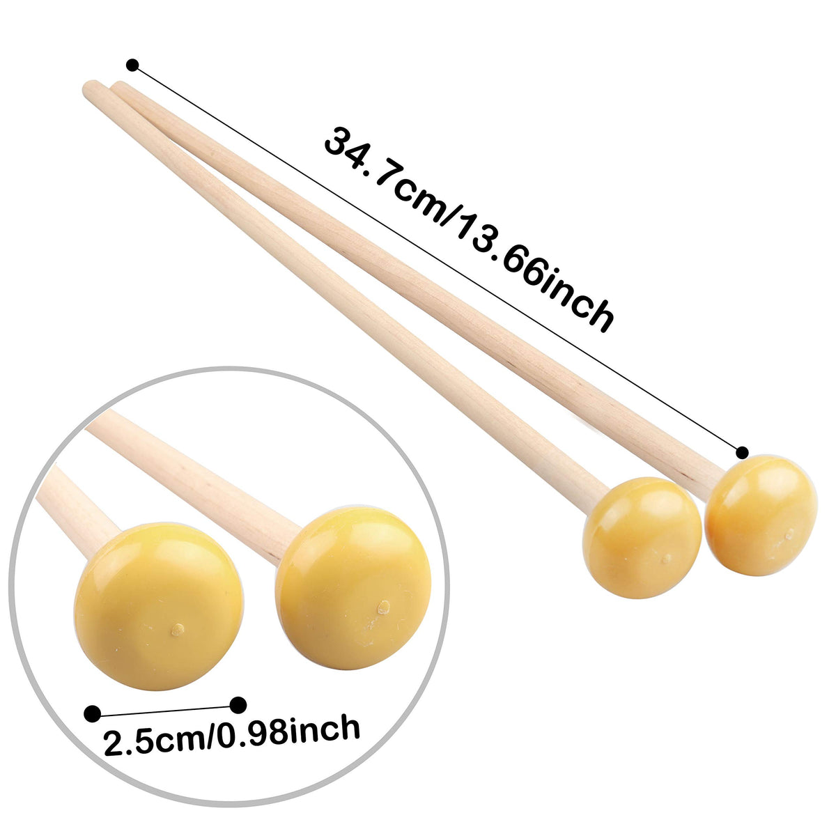 Mr.Power Xylophone Mallets Vibraphone Glockenspiel Mallets Maple Wood ...
