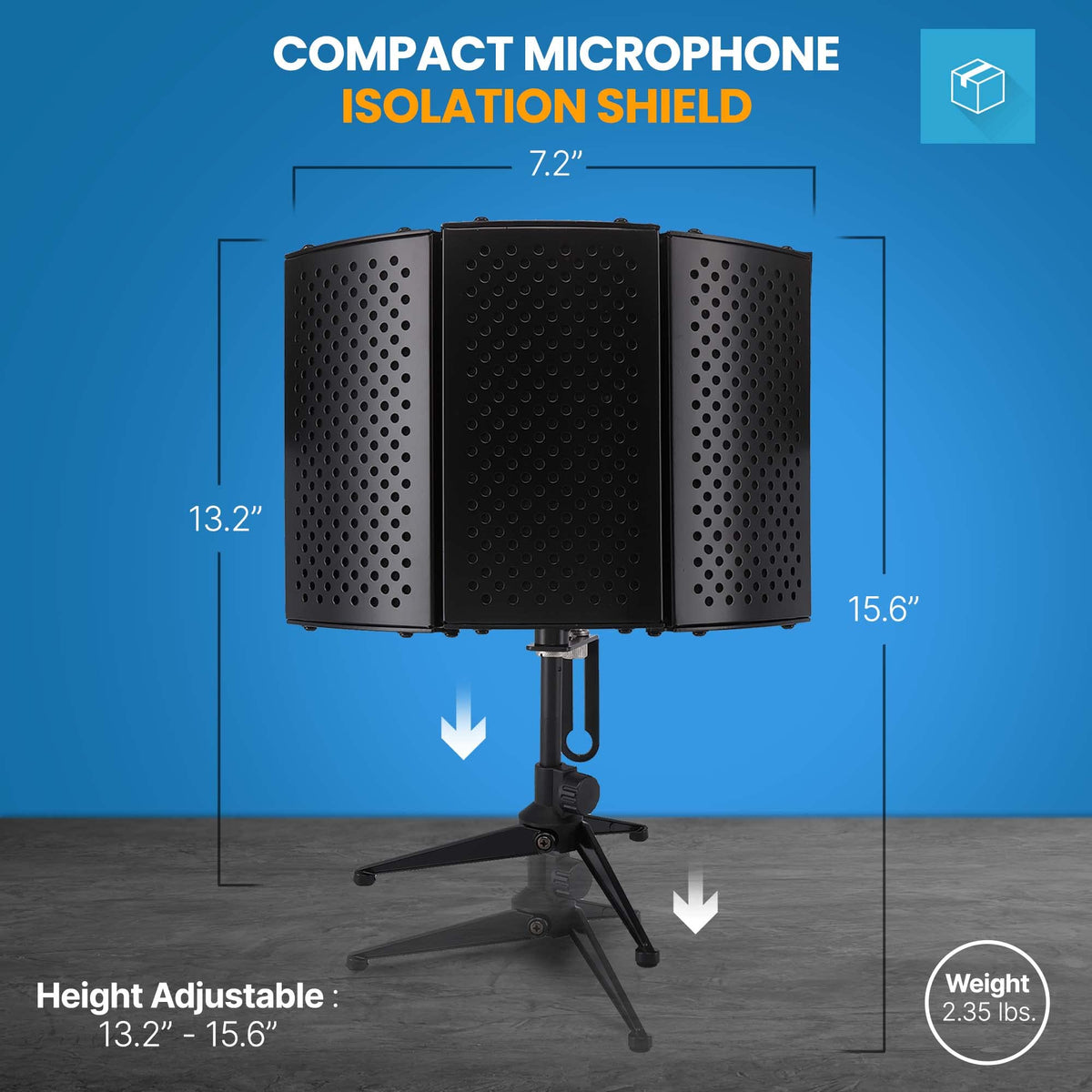 Pyle Sound Isolation Recording Booth Shield 2'' Thick Foldable Studio ...