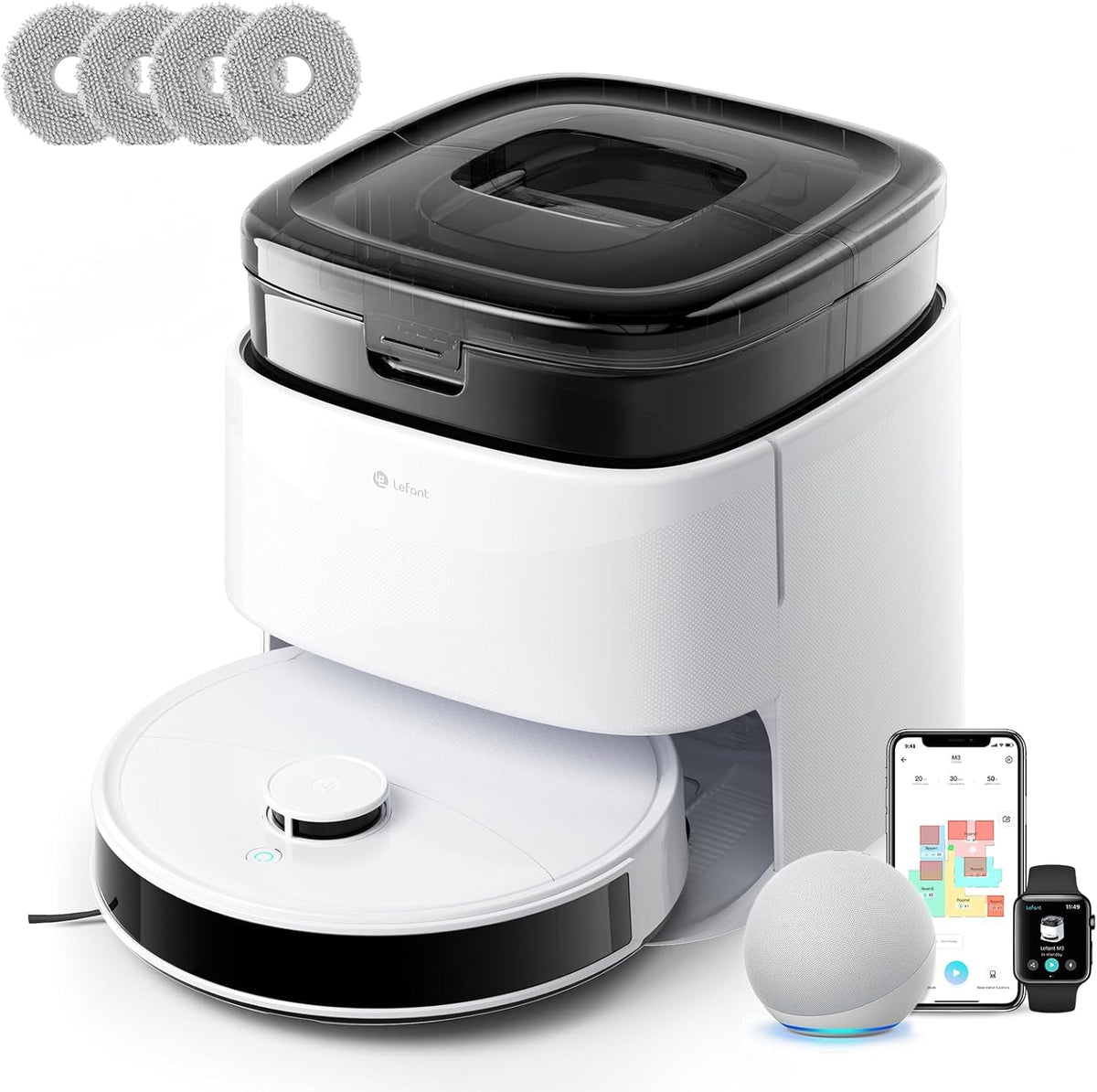 Lefant Robot Vacuum, M3 Robot Vacuum and Mop, 15000Pa Suction, Anti ...