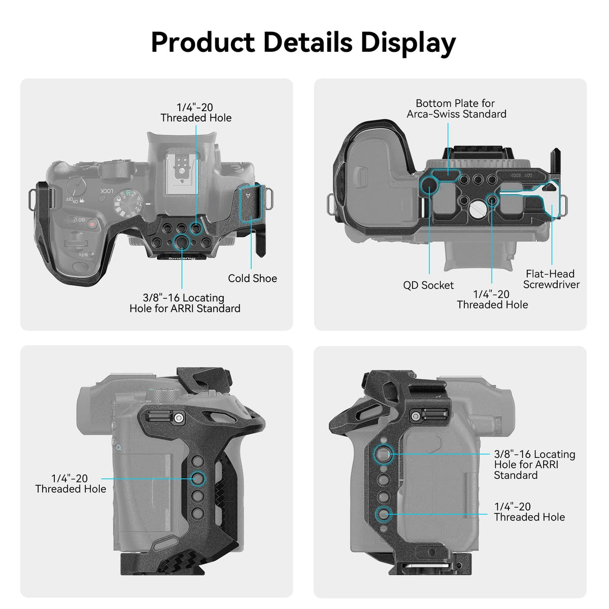 SmallRig R7 Cage for Canon R7, Aluminum Alloy R7 cage with Quick ...