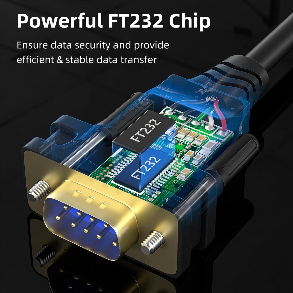 Oikwan Usb Cto Rs232 Db9 Serial Cable Male Converter Adapter With Ftdi ...
