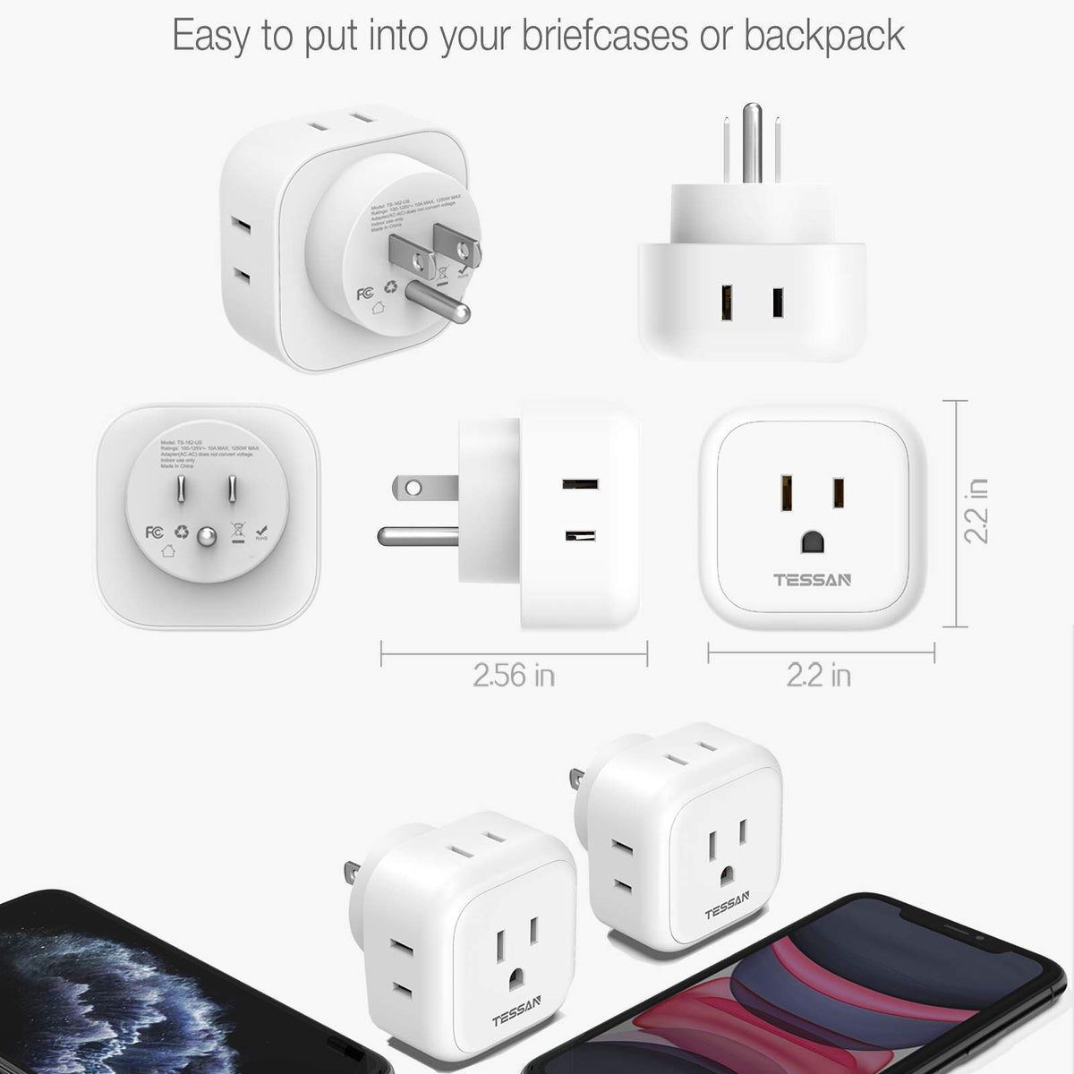 Multi Plug Outlet Extender, Tessan Multiple Plug Splitter With 4 Elect ...