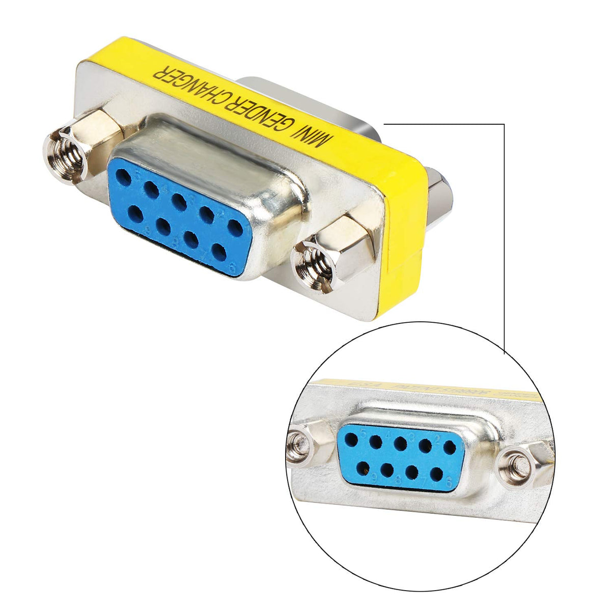 Abcgoodefg 9 Pin Db9 Cable Gender Changer Female To Female Vga Gender ...