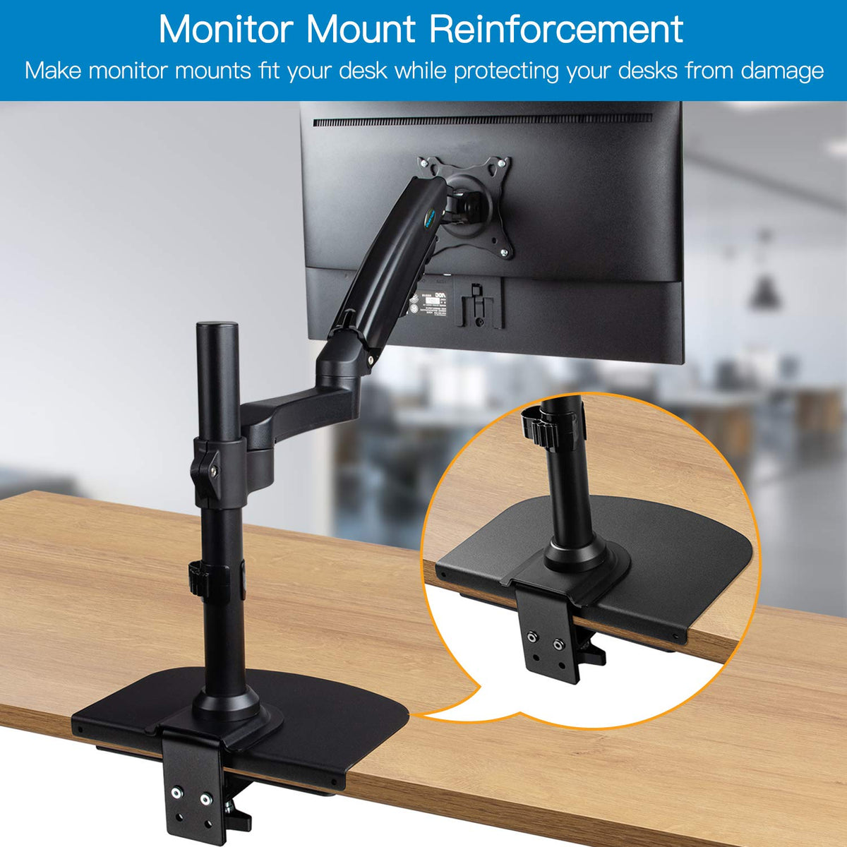 Huanuo Steel Monitor Mount Reinforcement Plate For Thin, Glass And Oth ...