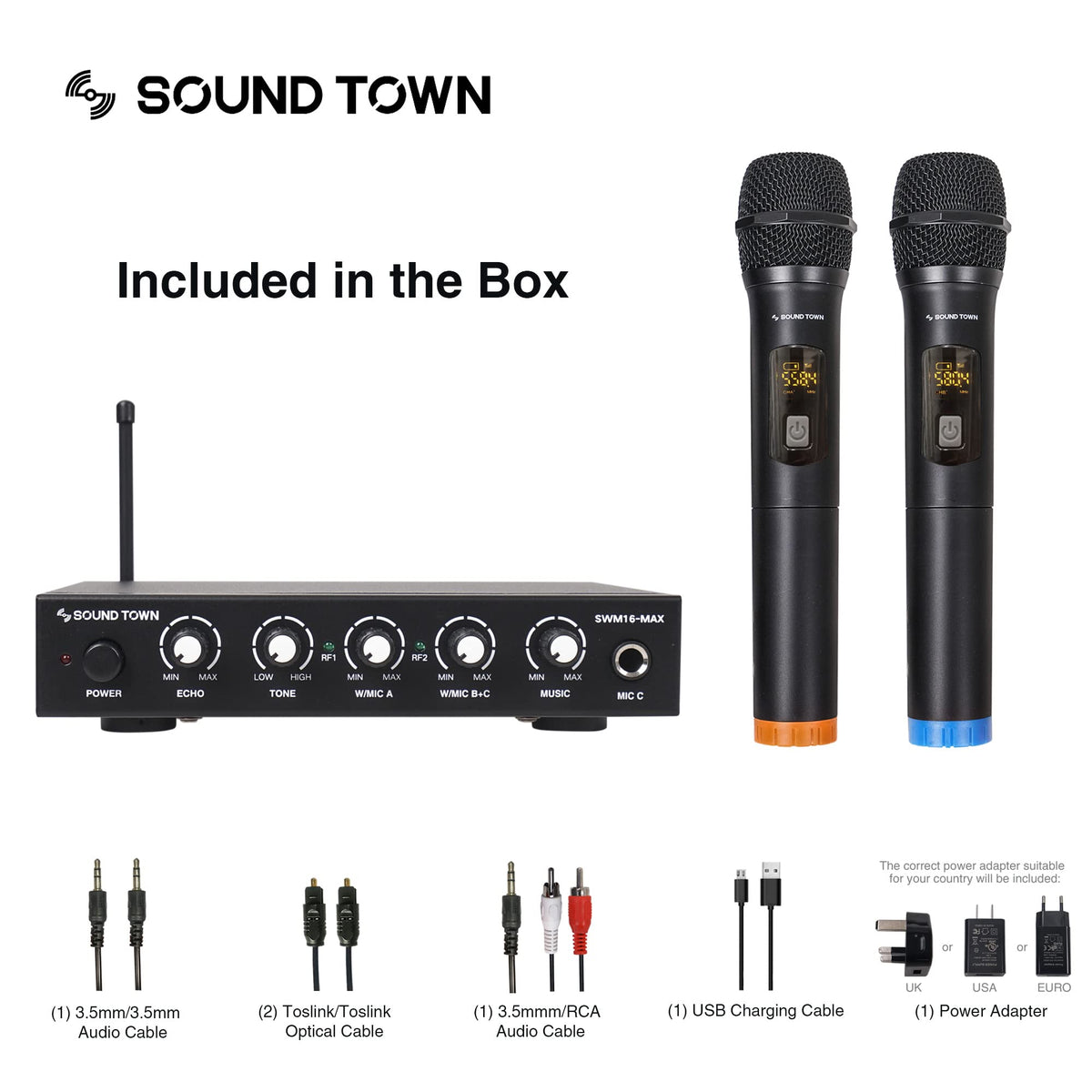 Sound Town Wireless Microphone Karaoke Mixer System With Hd Audio Retu ...