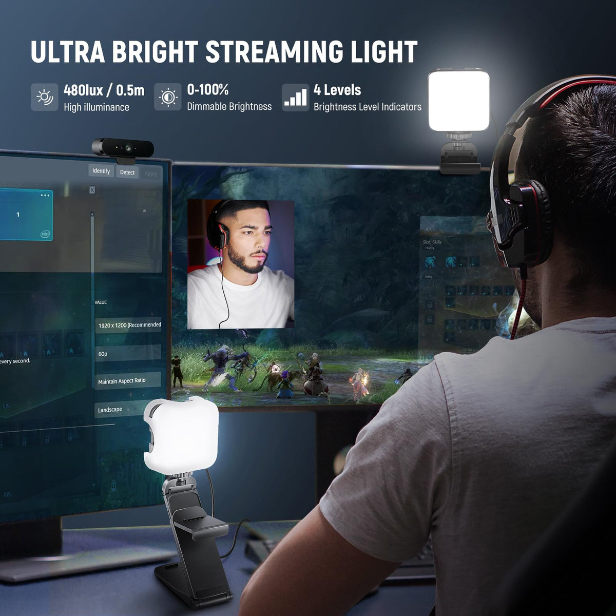 Neewer PL81 PRO LED Streaming Light with Mac/PC APP Control, 2-in-1 Mo ...