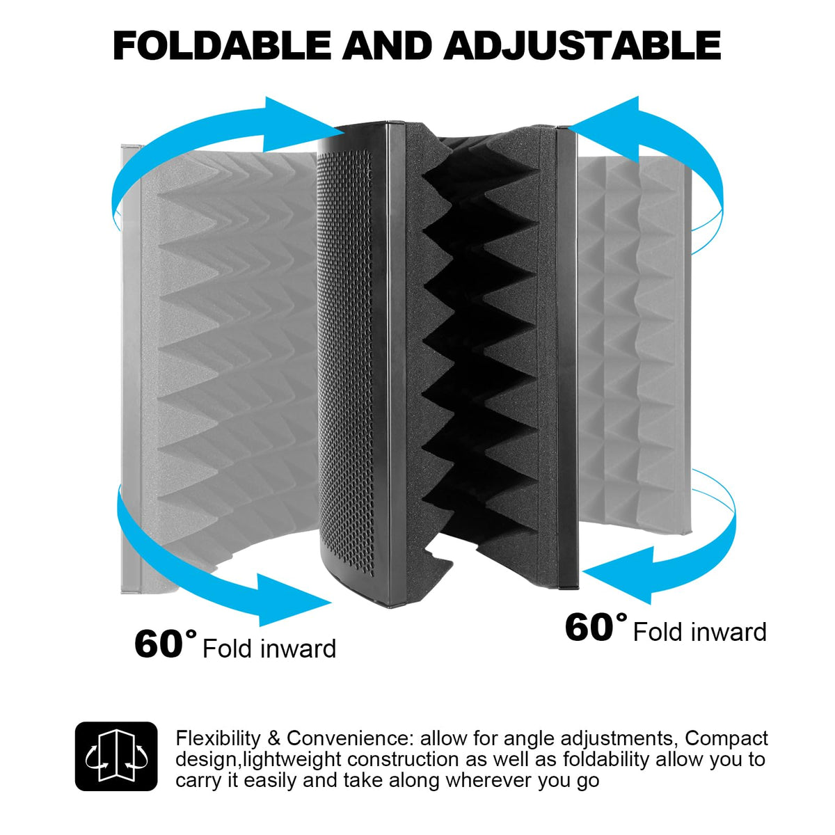 Aokeo Professional Studio Microphone Isolation Shield, Foldable Adjust ...