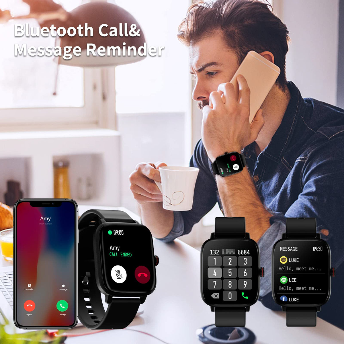 Luoba Smart Watch, 1.69 ' ' Full Touch Answer/Make Call Android Smartw ...