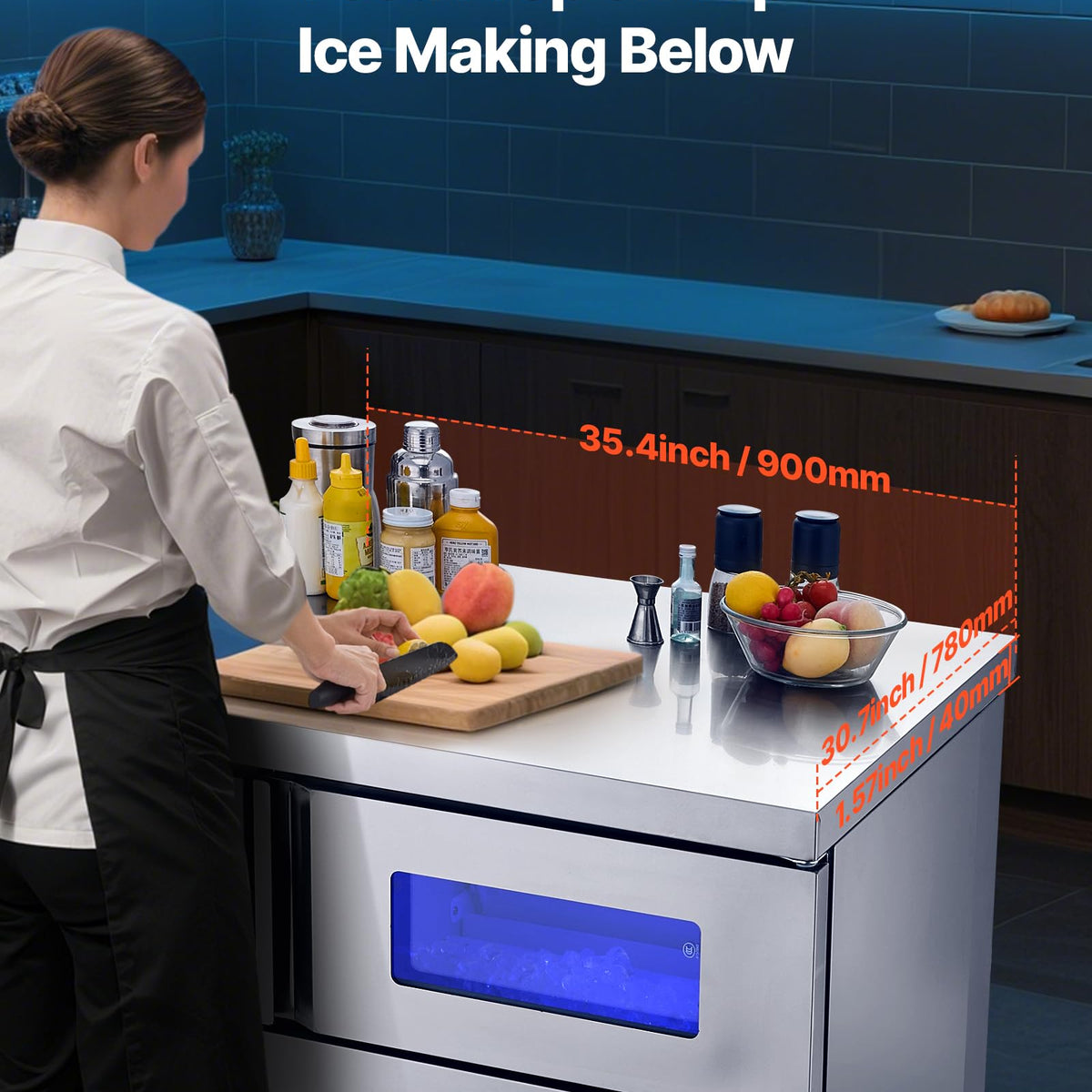 VEVOR Commercial Ice Maker Machine, 265 lbs/24H Stainless Steel Ice ...