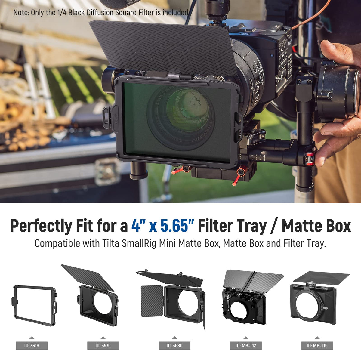 NEEWER 1/4 Black Diffusion Mist Dreamy Effect 4x5.65 Cinema Square ...