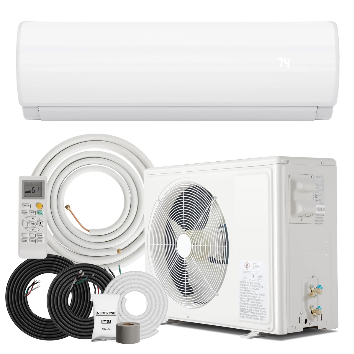 Manastin 12000BTU Mini Split Air Conditioner & Heater with Inverter, 19 ...