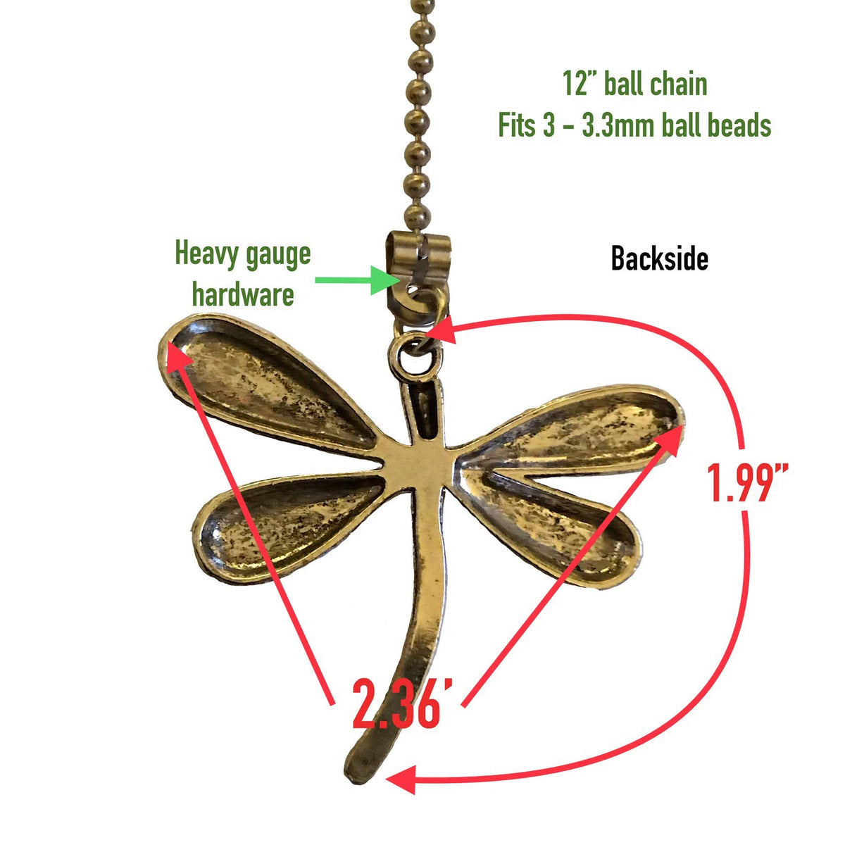 Large Pewter Dragonfly Ceiling Light Fan Pull Pull Chain Extender Orna ...