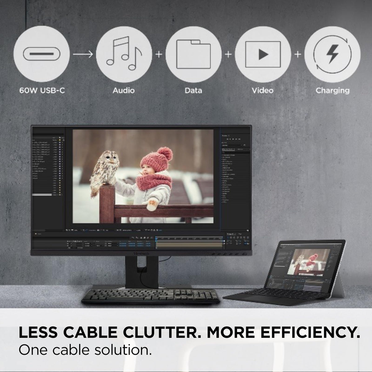 ViewSonic VG245 24 Inch IPS 1080p Monitor Designed for Surface with ...