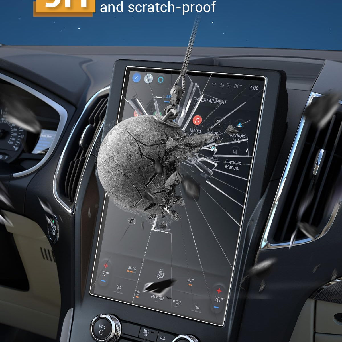 Yee Pin For 2024 Ford Edge Screen Protector 12' Screen Cover For 2021 ...