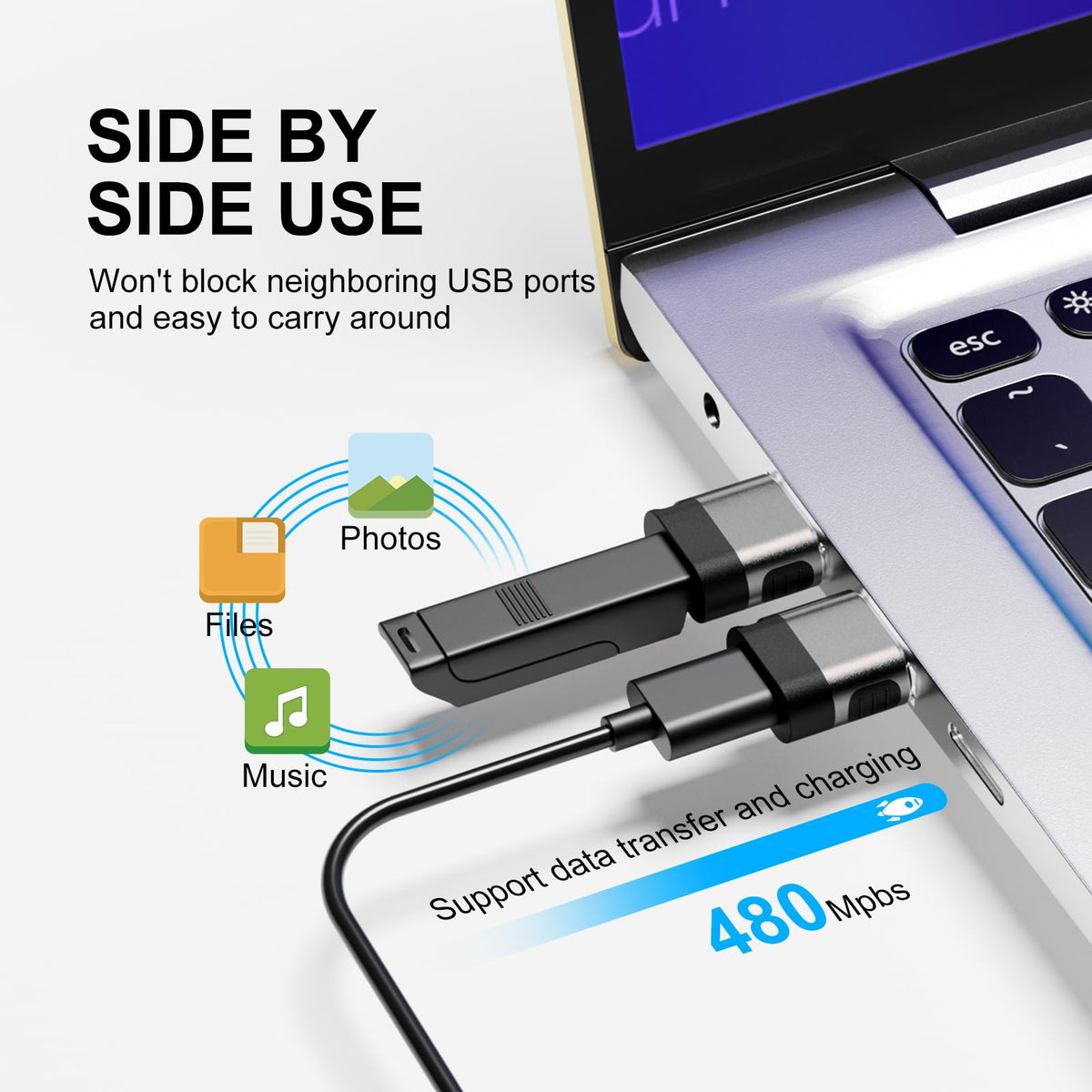 Basenew Usb To Usb C Adapter 6 Pack,Usb A To Usb C Adapter,Usb To Usbc ...