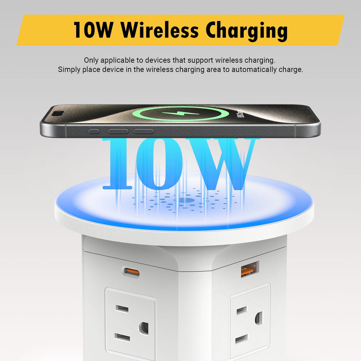 Kungfuking Pop Up Outlet For Countertop Kitchen, 65W Usb C Wireless ...