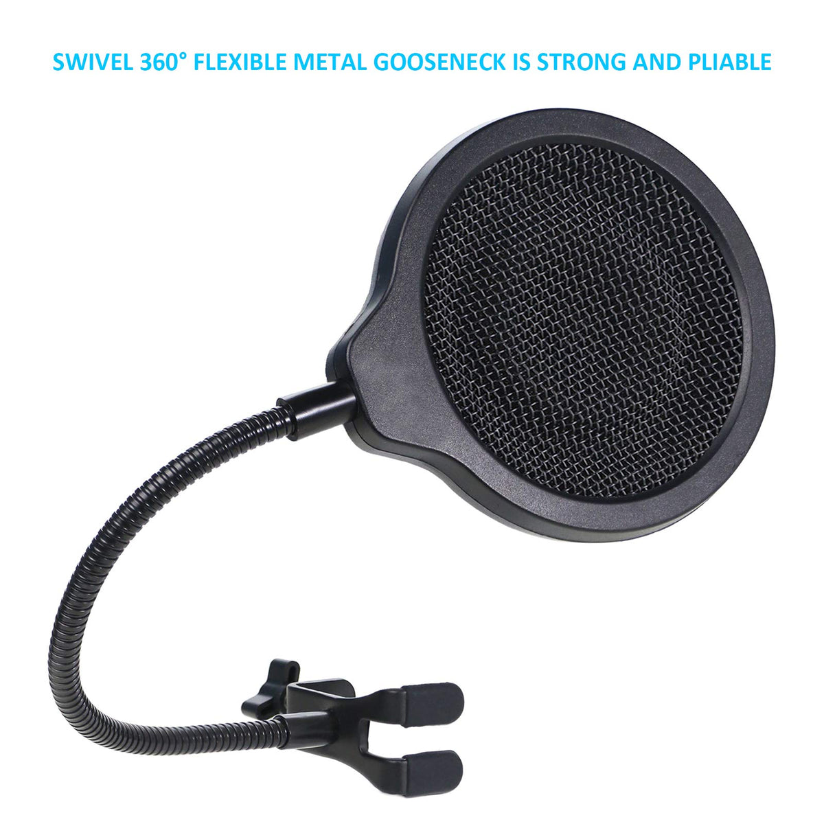 SUNMON SoloCast Microphone Pop Filter Mask Shield, 4 3-Layer Windscree ...