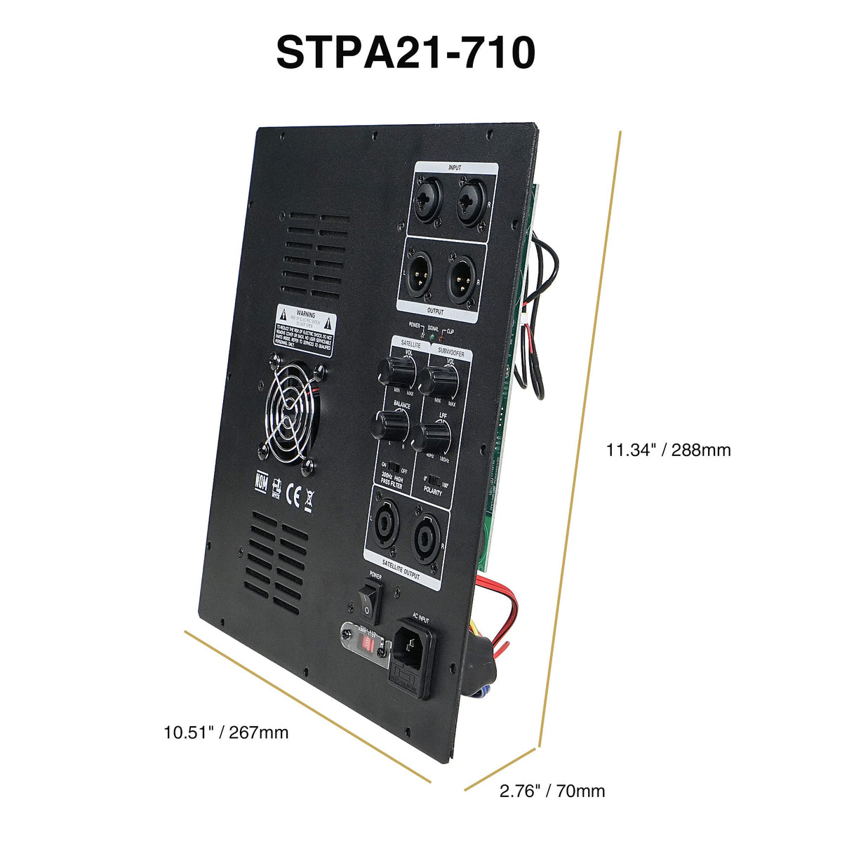 Sound Town Class-D Plate Amplifier for PA DJ Subwoofer Cabinets, 350W ...