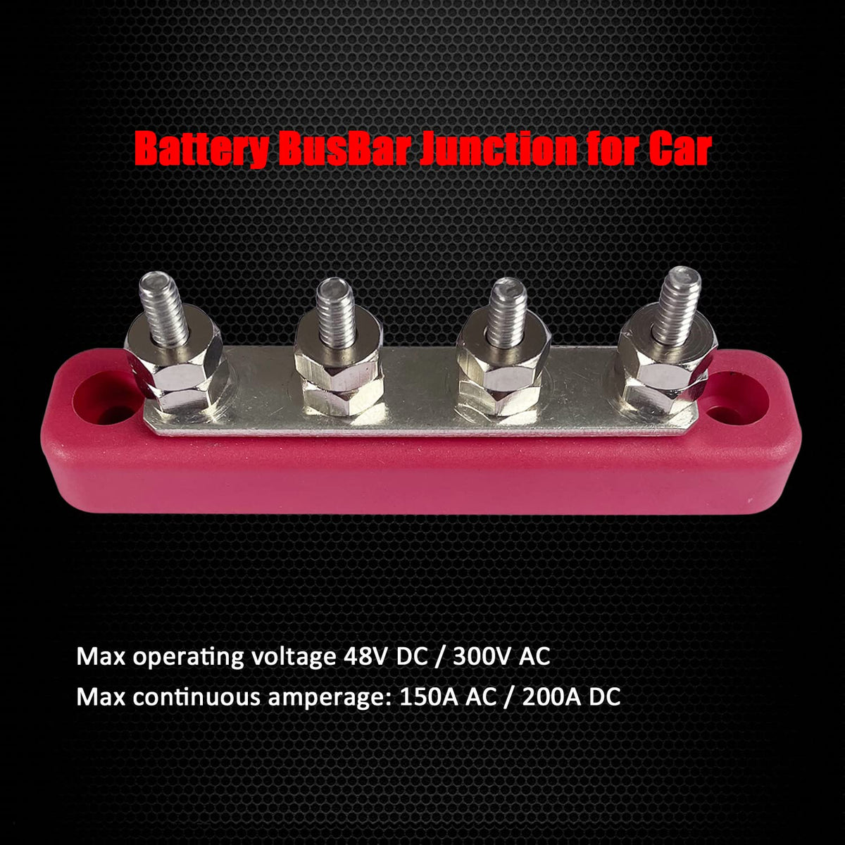 4 Terminals Bus Bar, Ampper 4.2'' Power Distribution Block Brass Batte ...
