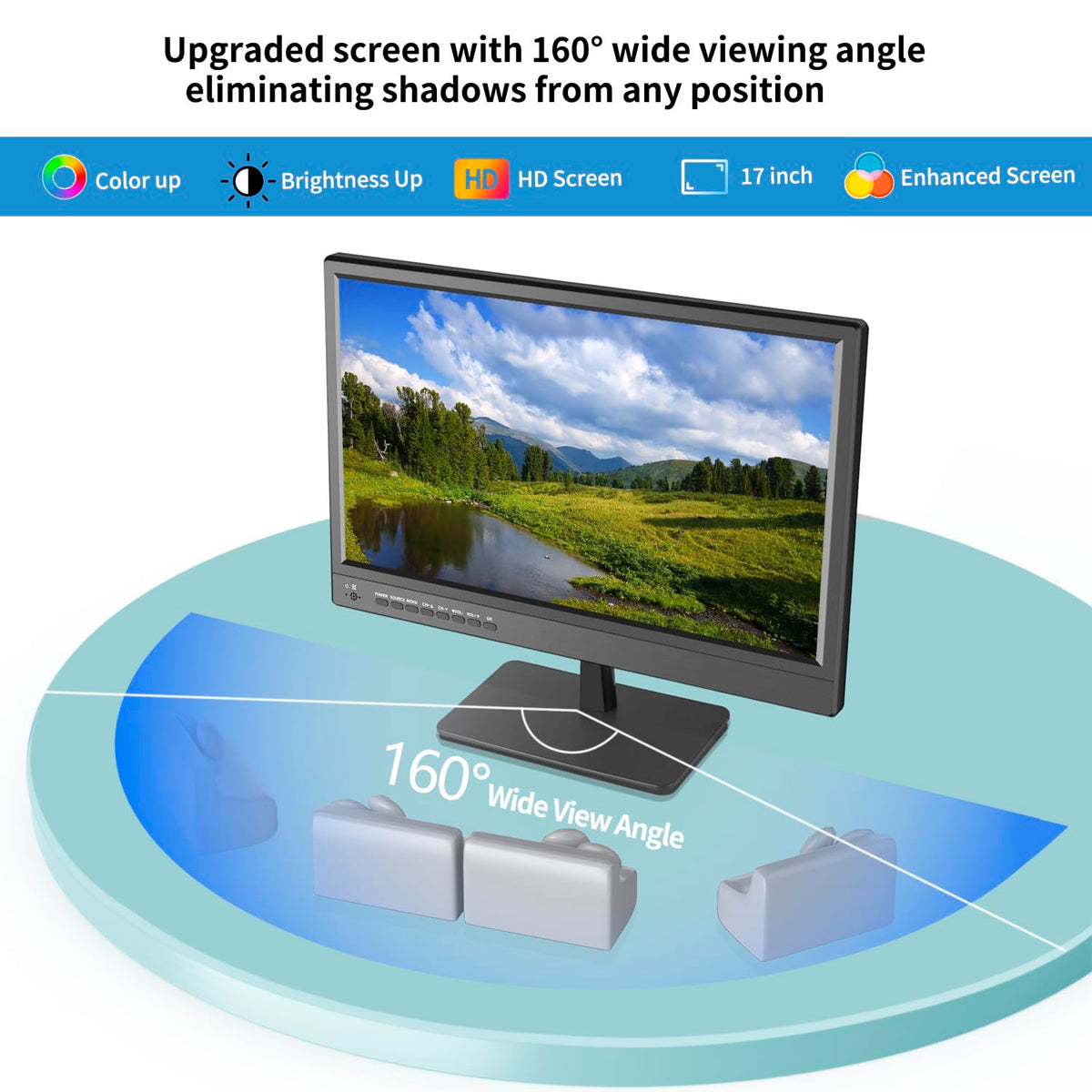 Othoig 17 Inch Tv,Small Widescreen Led Tv With Antenna,Digital Atsc Tu ...
