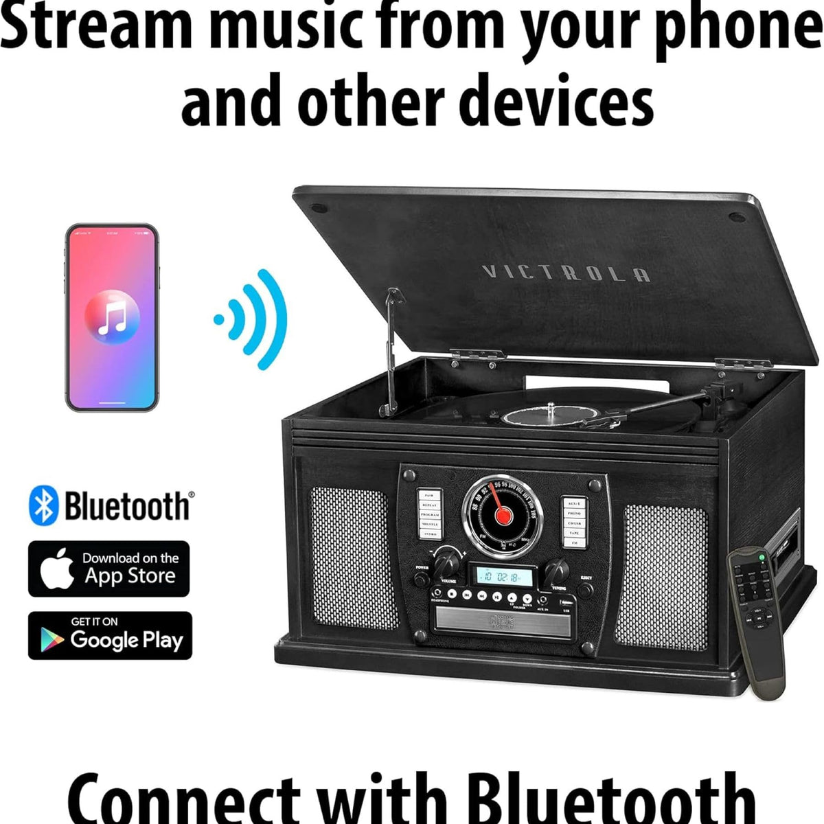 Victrola Aviator 8 In 1 Bluetooth Record Player & Multimedia Center ...