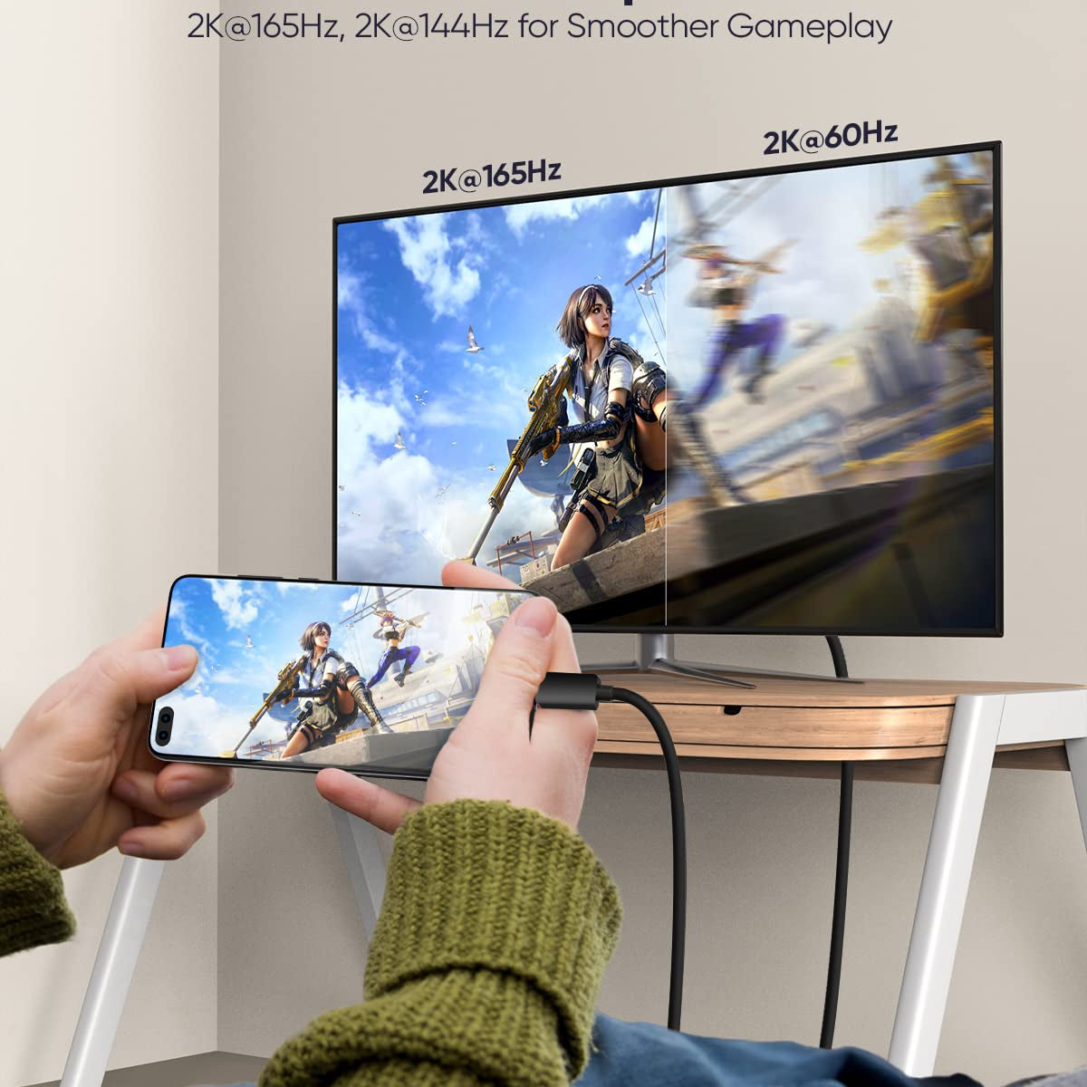 CableCreation USB C to DisplayPort Cable 6FT [4K@60Hz, 2K@165Hz, 2K ...