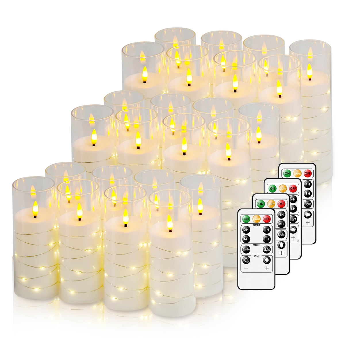 Nimiko Flickering Flameless LED Candles,Battery Operated Candles 24 Pc ...