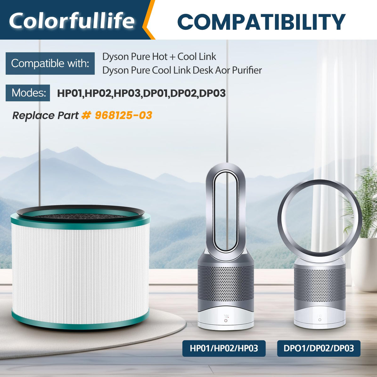 Colorfullife Air Purifier Filter Replacements For Dyson Pure Cool Link ...